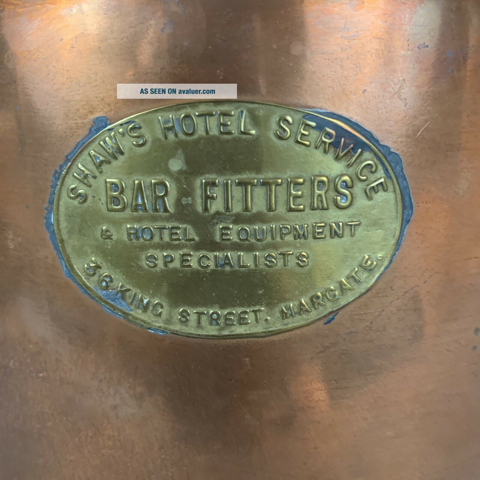 Vintage Antique English Hotel Copper Hot Water Urn Part Bar Fitters ...