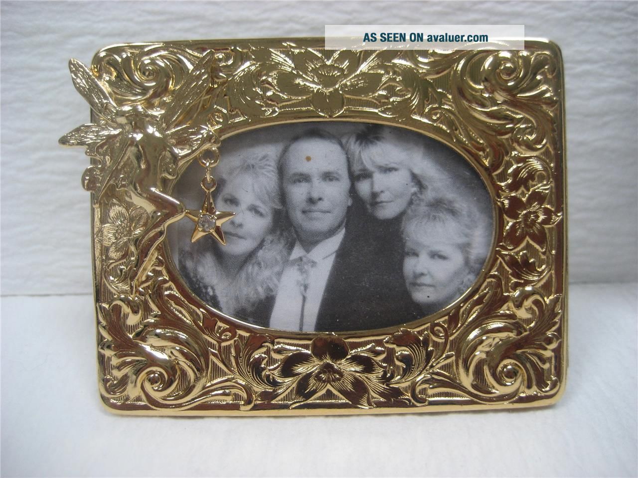 Kirks Folly Picture Frame Gold Tone Fairy Star Rhinestone Oval 3 X 2 1/ ...