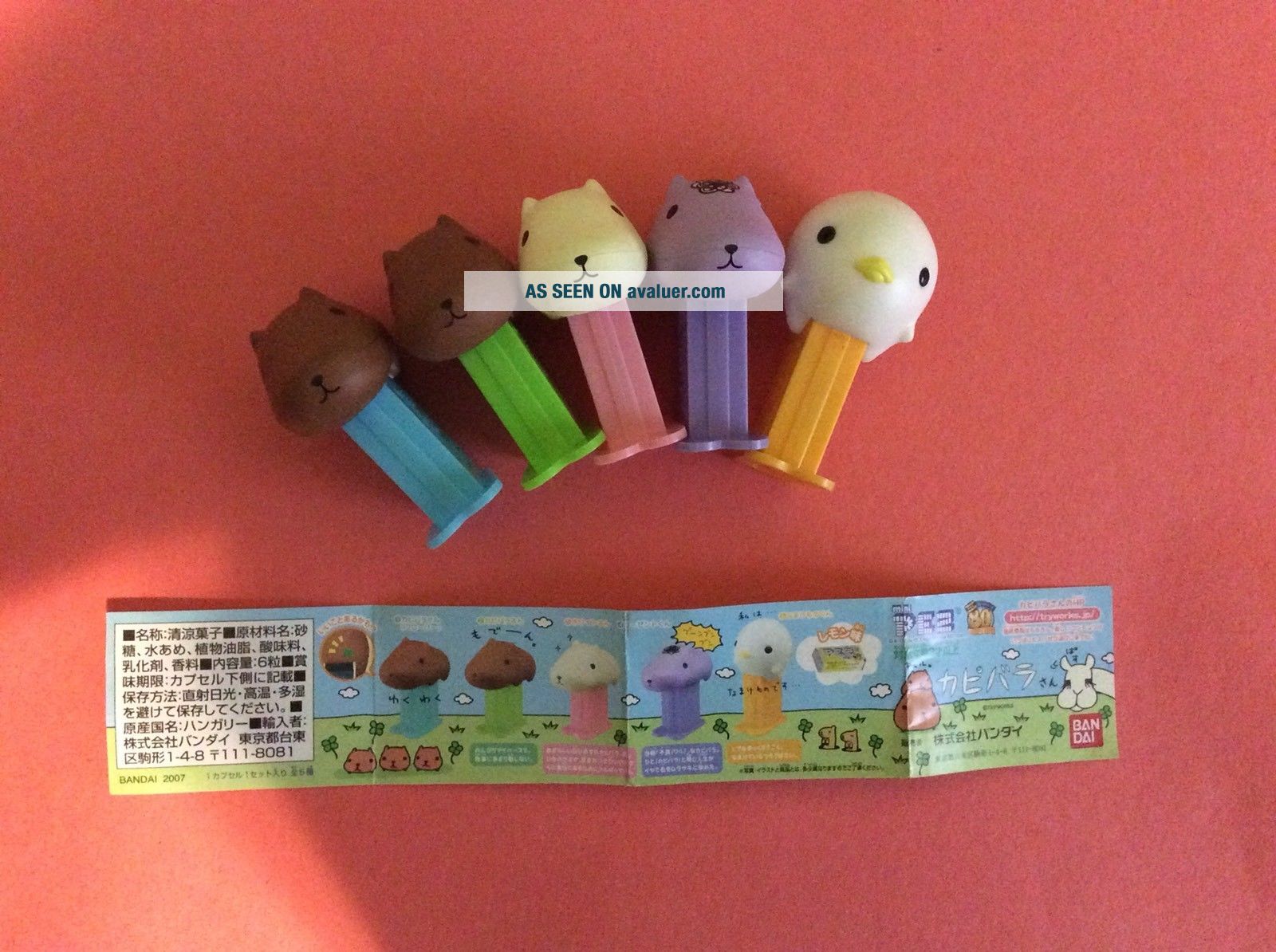 Mini Pez - Japanese CAPYBARA - With Inserts - Set Of 5 In. | #2802836