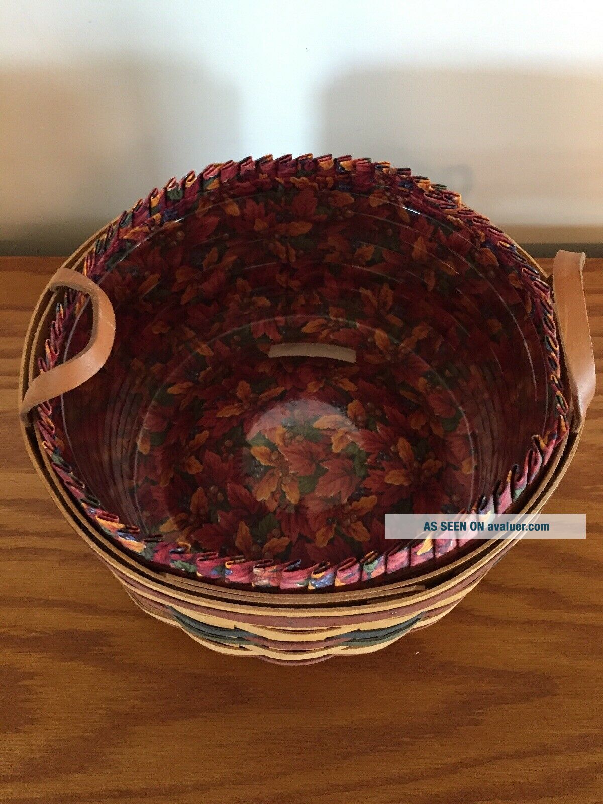 1995 LONGABERGER SHADES OF AUTUMN BASKET OF PLENTY - Foliage Liner And ...