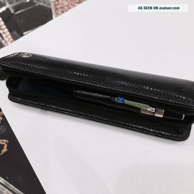 MONTBLANC BOHEME STERLING BLEU BARLEY ROLLERBALL PEN WITH LEATHER CASE ...
