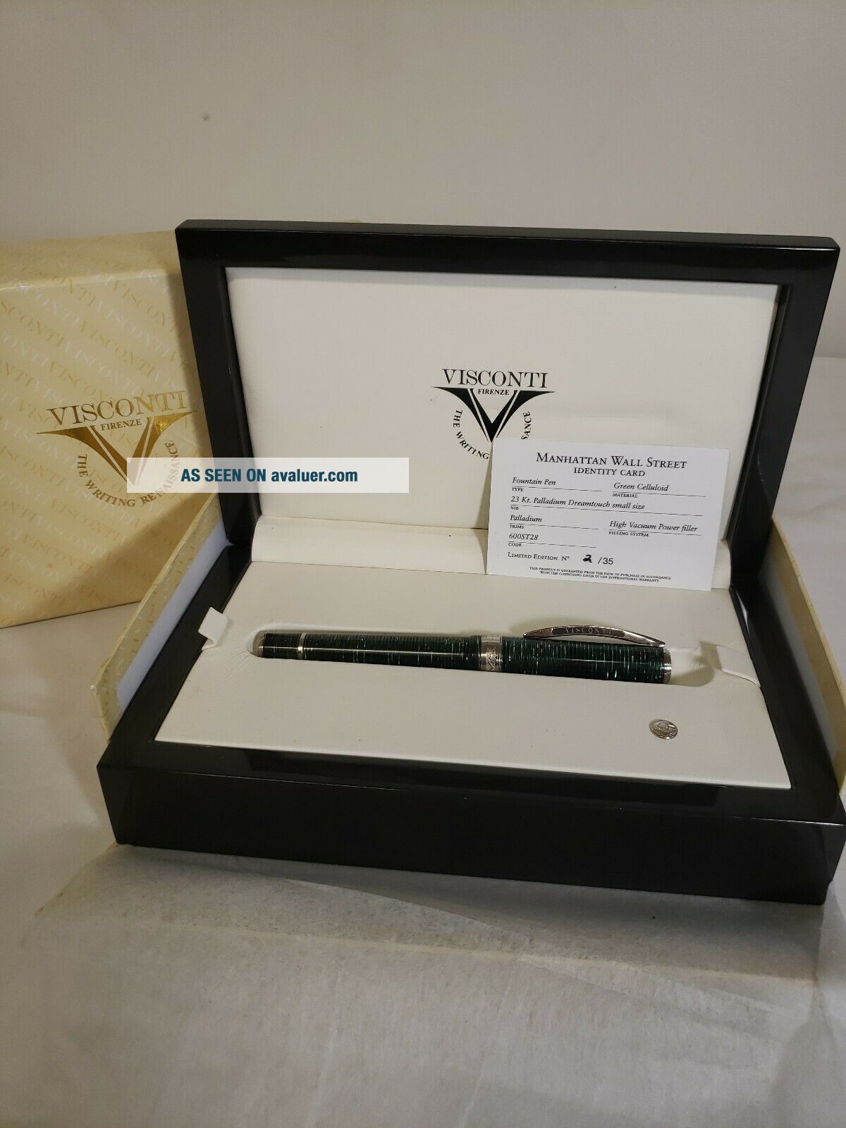 Visconti Limited Edition Wall Street Manhattan Green Fountain Pen 02/35 ...