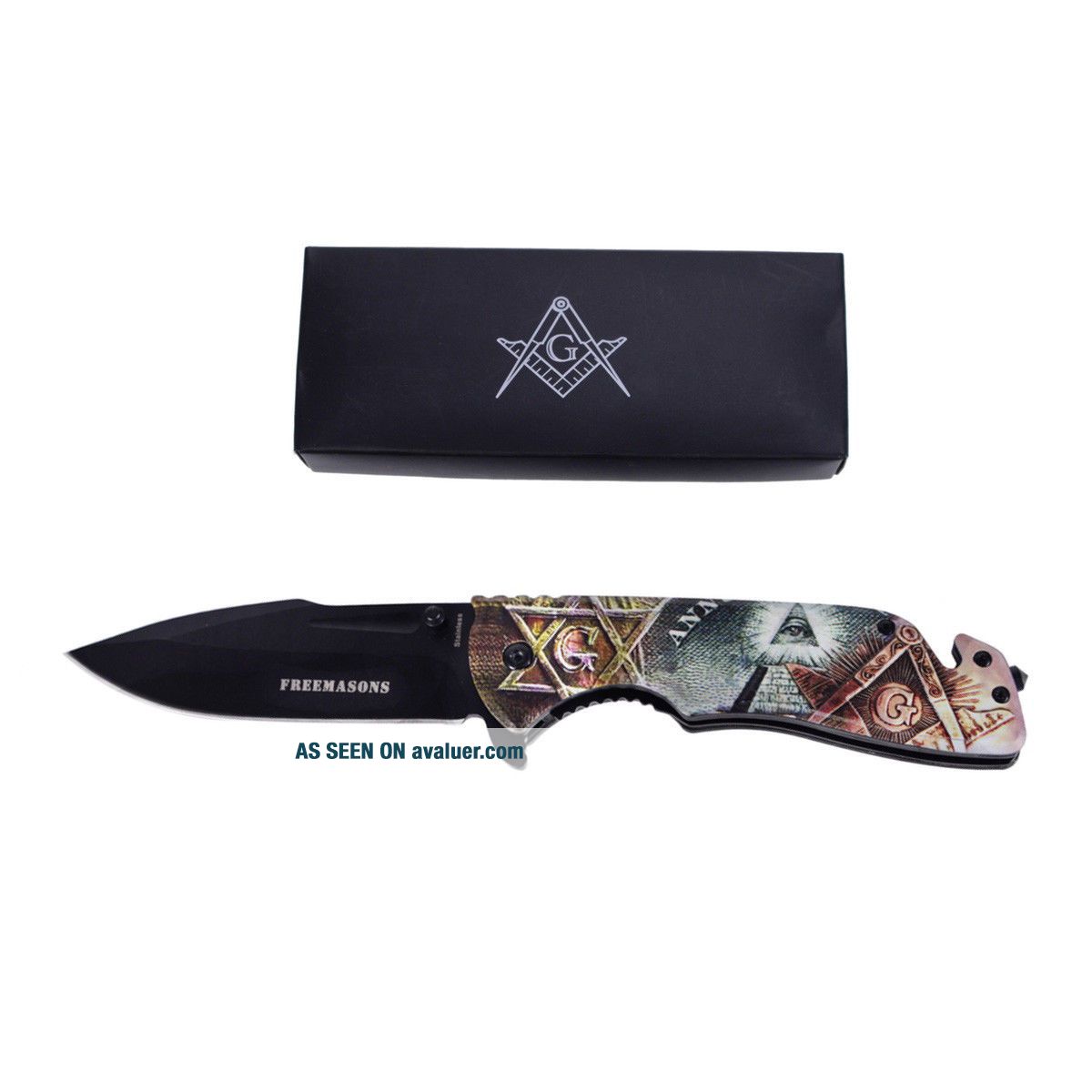 Masonic Eye Freemason G Spring Assist Open Blade Folding Pocket Knife ...