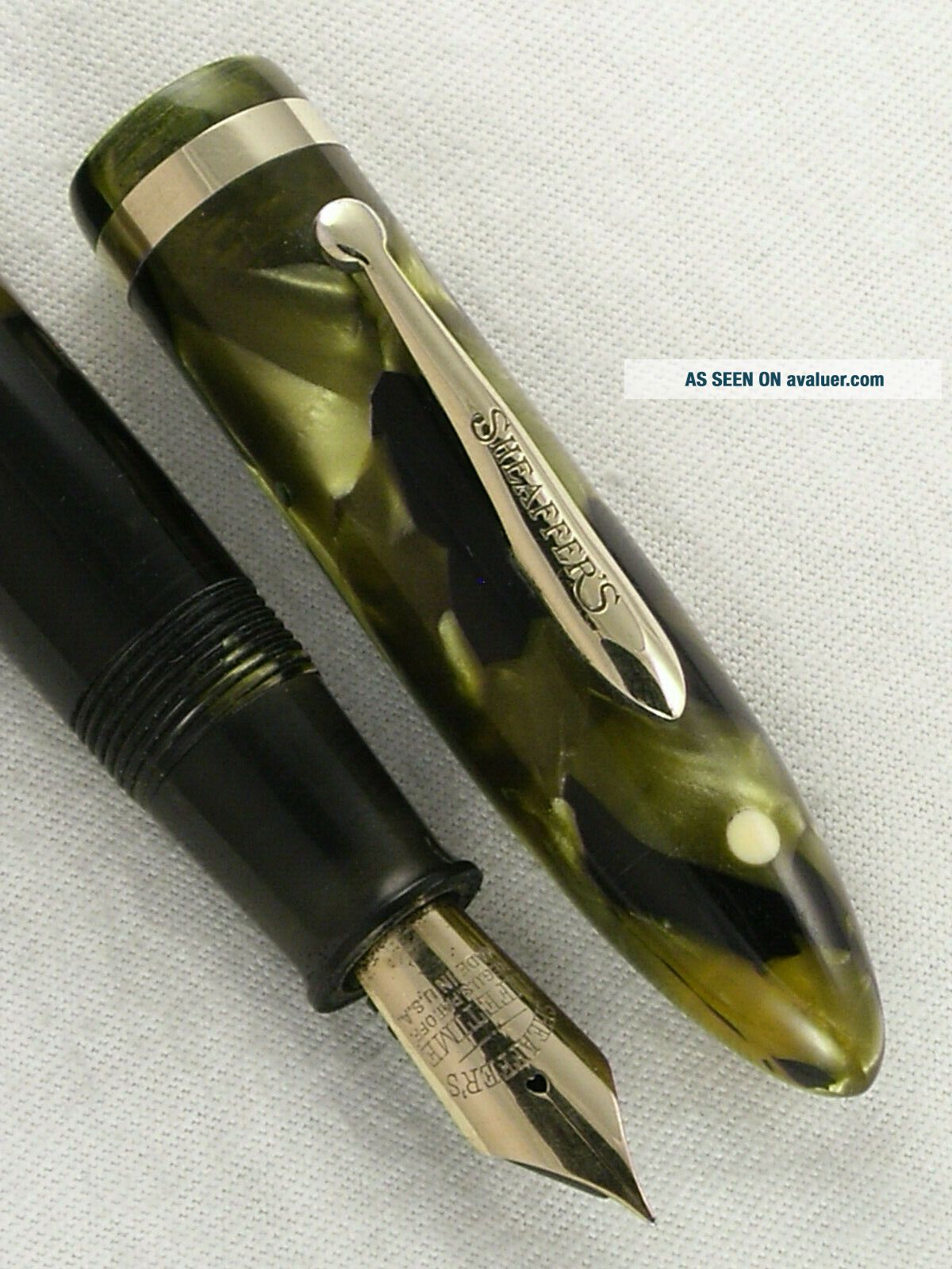 VINTAGE HUGE 1930s MARINE GREEN SHEAFFER LIFETIME OVERSIZE BALANCE ...
