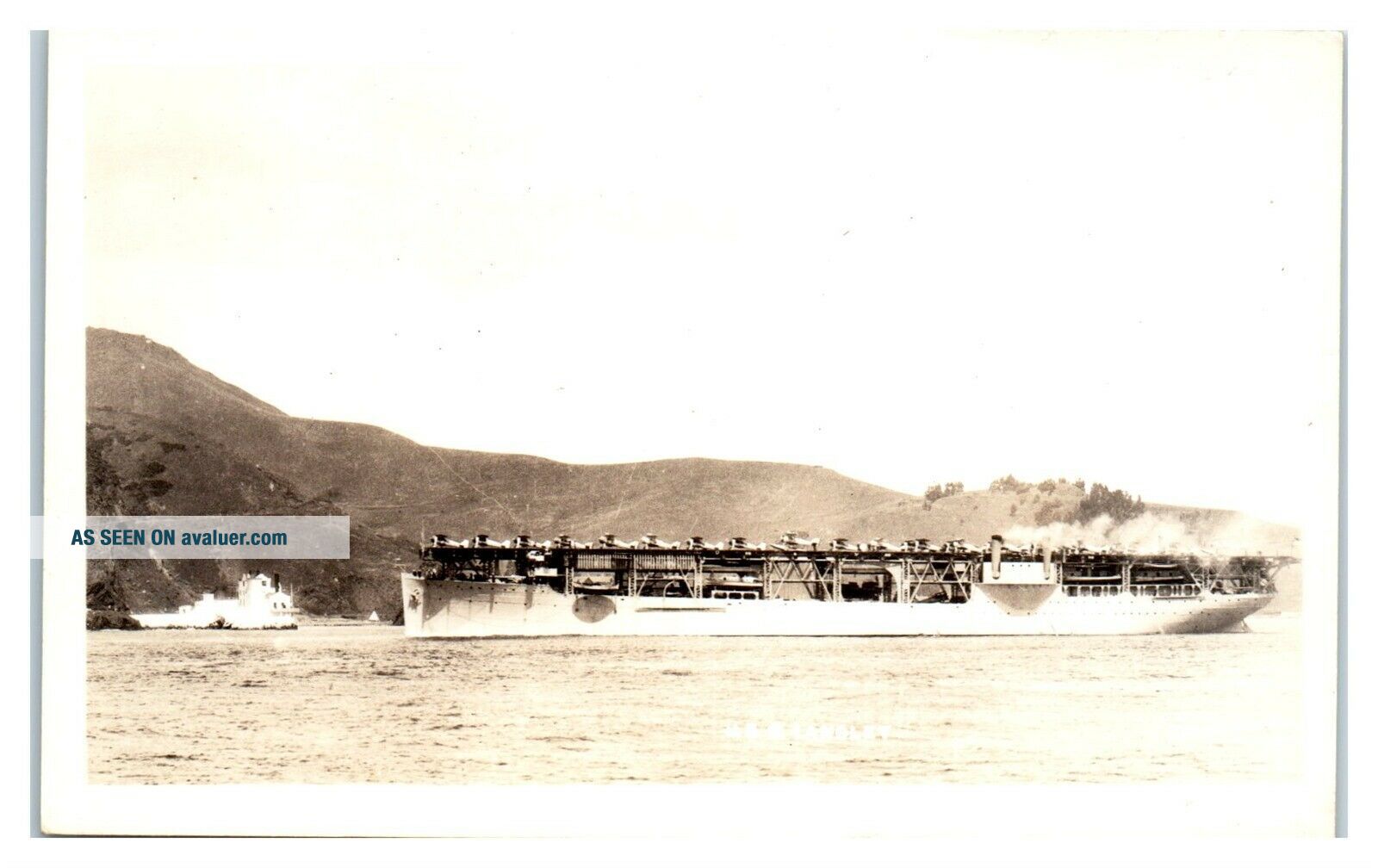 RPPC USS Langley CV - 1 Aircraft Carrier WWII Real Photo Postcard 5U5 ...