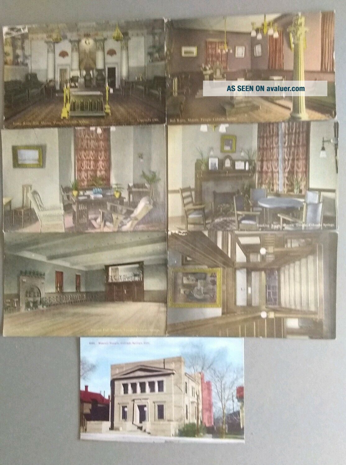 7 Vintage Postcards Masonic Temple Colorado Springs Colorado | #2916816