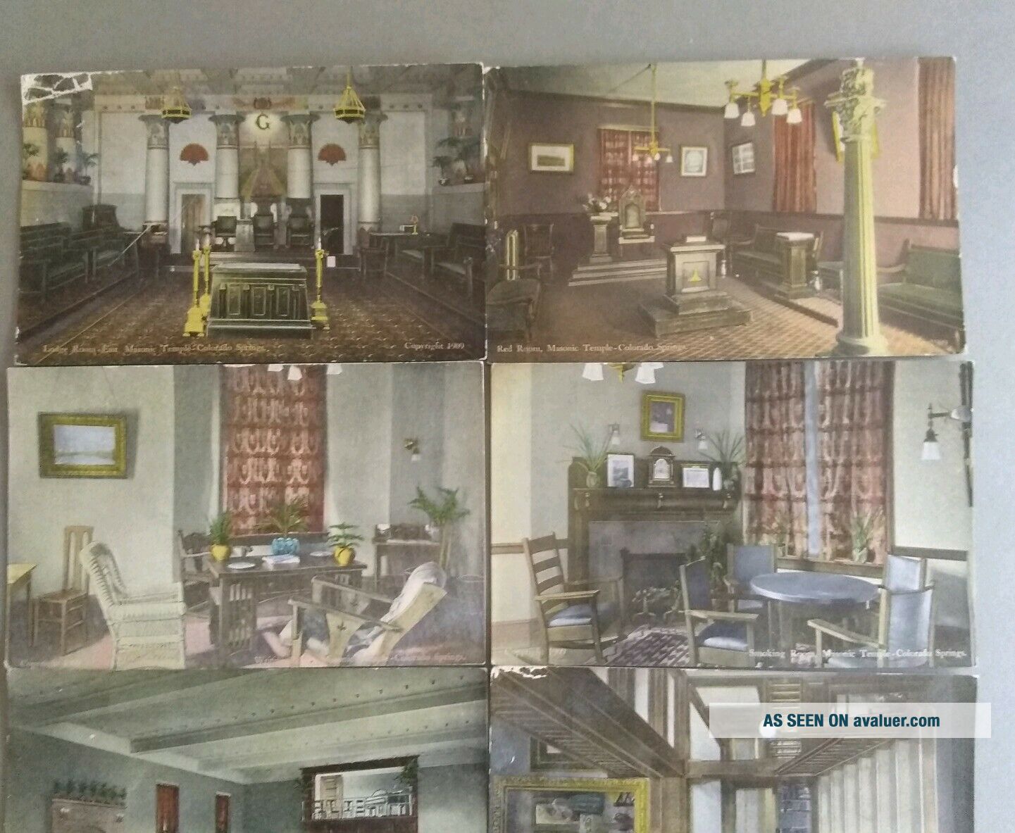 7 Vintage Postcards Masonic Temple Colorado Springs Colorado | #2916816