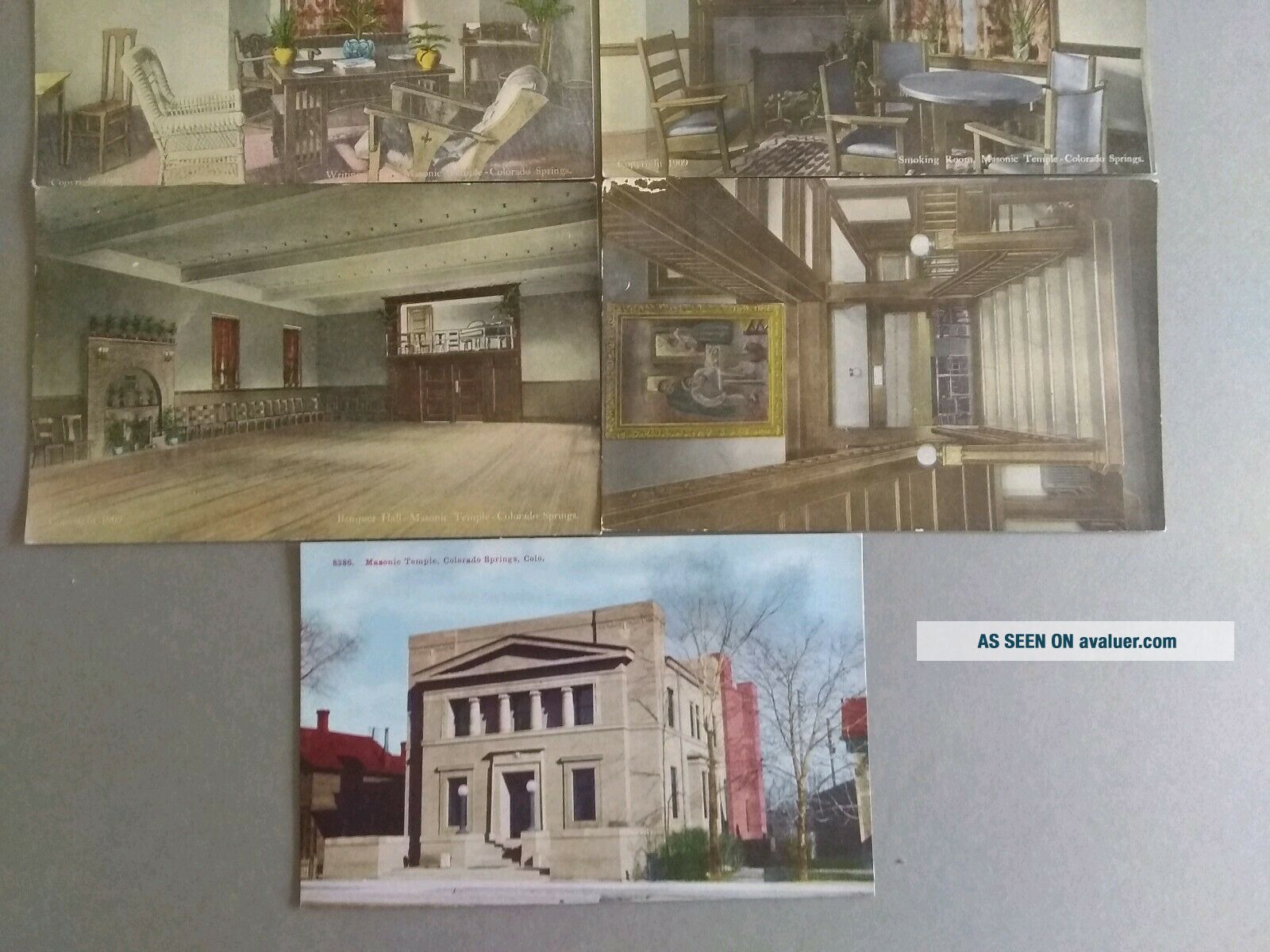 7 Vintage Postcards Masonic Temple Colorado Springs Colorado | #2916816