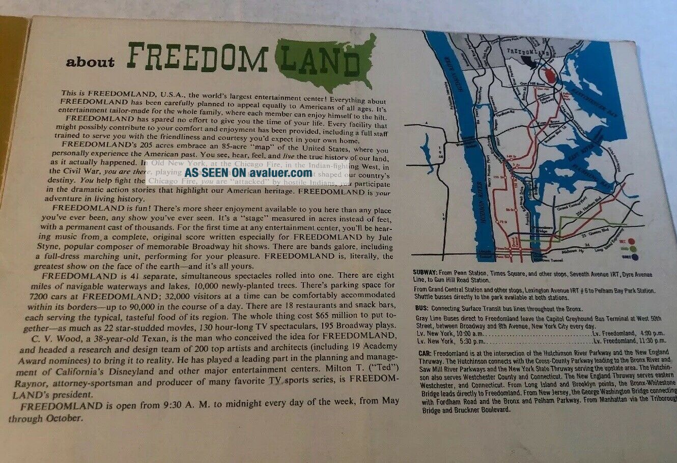Vintage Freedom Land Amusement Park York City Program Guide | #2939485