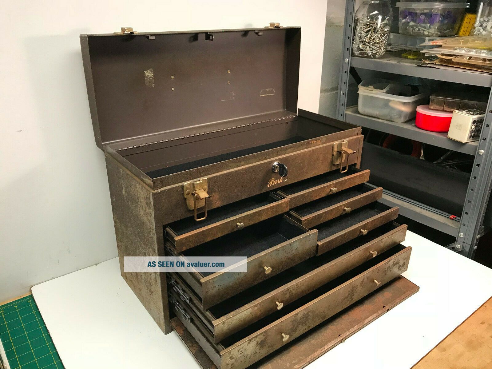 Rare Vtg 7 Drawer Park Machinists Toolbox Kennedy Kits Craftsman Tool ...