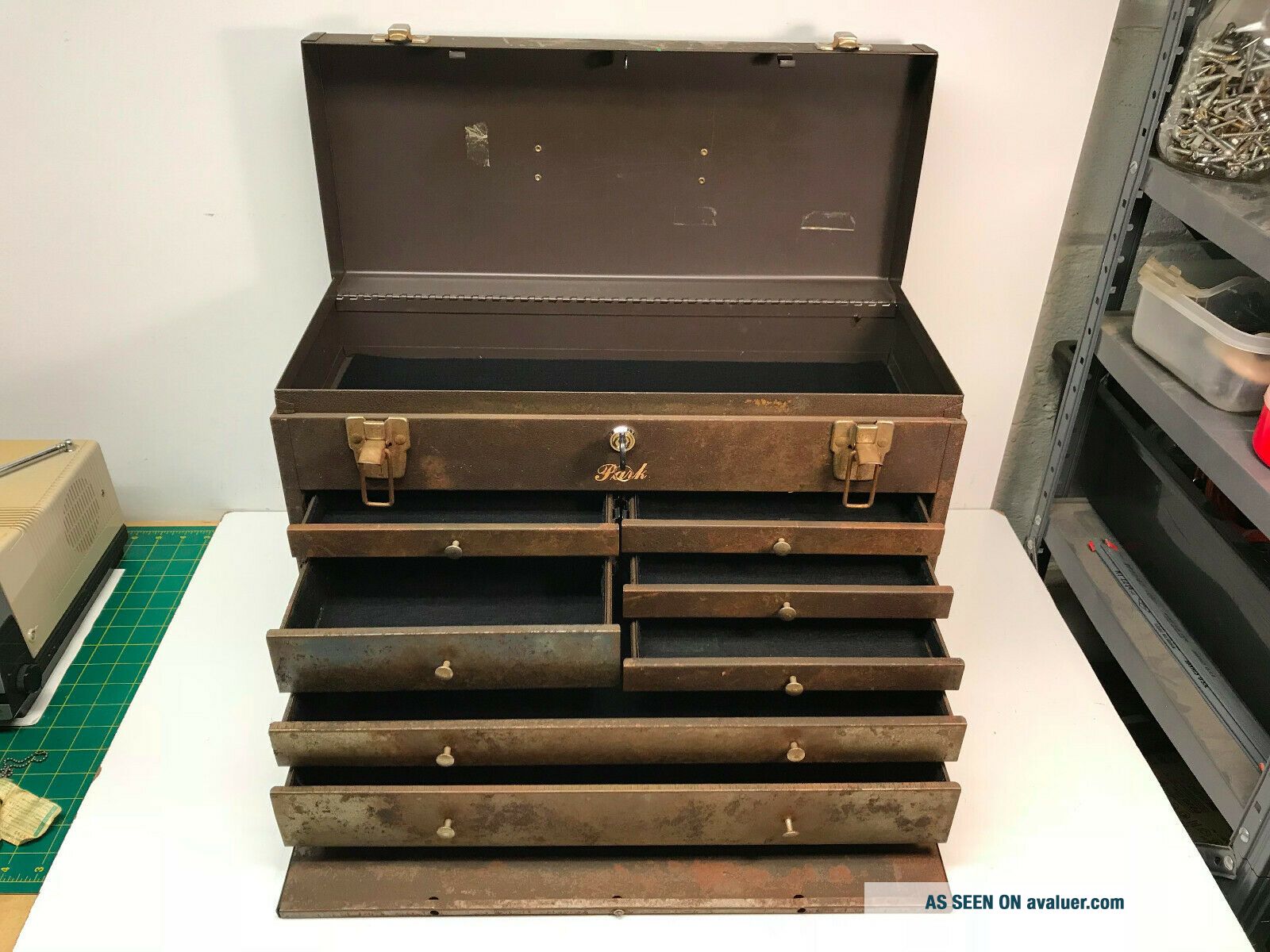 Rare Vtg 7 Drawer Park Machinists Toolbox Kennedy Kits Craftsman Tool ...