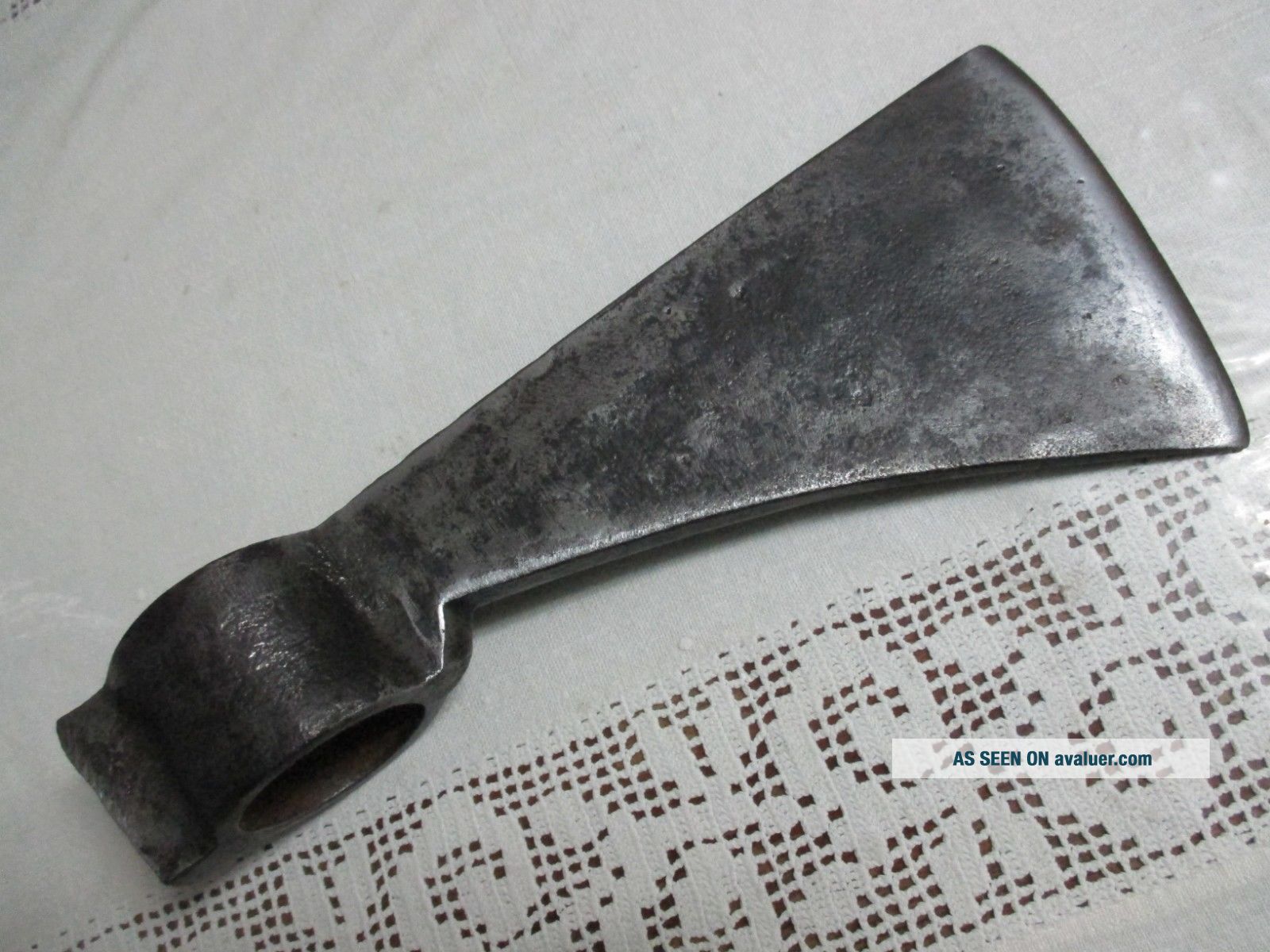 Antique Enormous 11 " Axe In Carbon Steel Wrought Blacksmith Made ...
