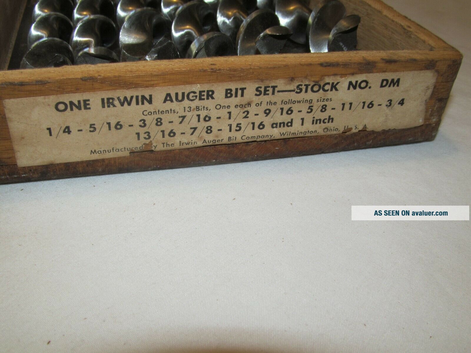 Vintage IRWIN AUGER BIT SET W/ Wooden Box 13pcs CARPENTER WOODWORKING ...