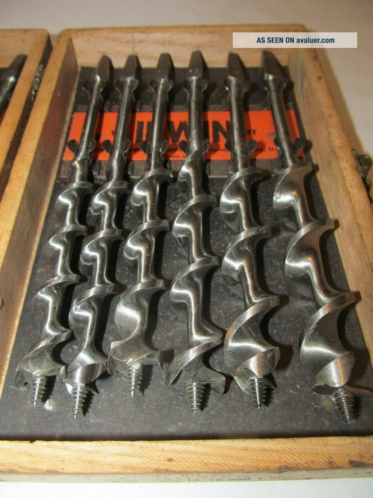 Vintage IRWIN AUGER BIT SET W/ Wooden Box 13pcs CARPENTER WOODWORKING ...