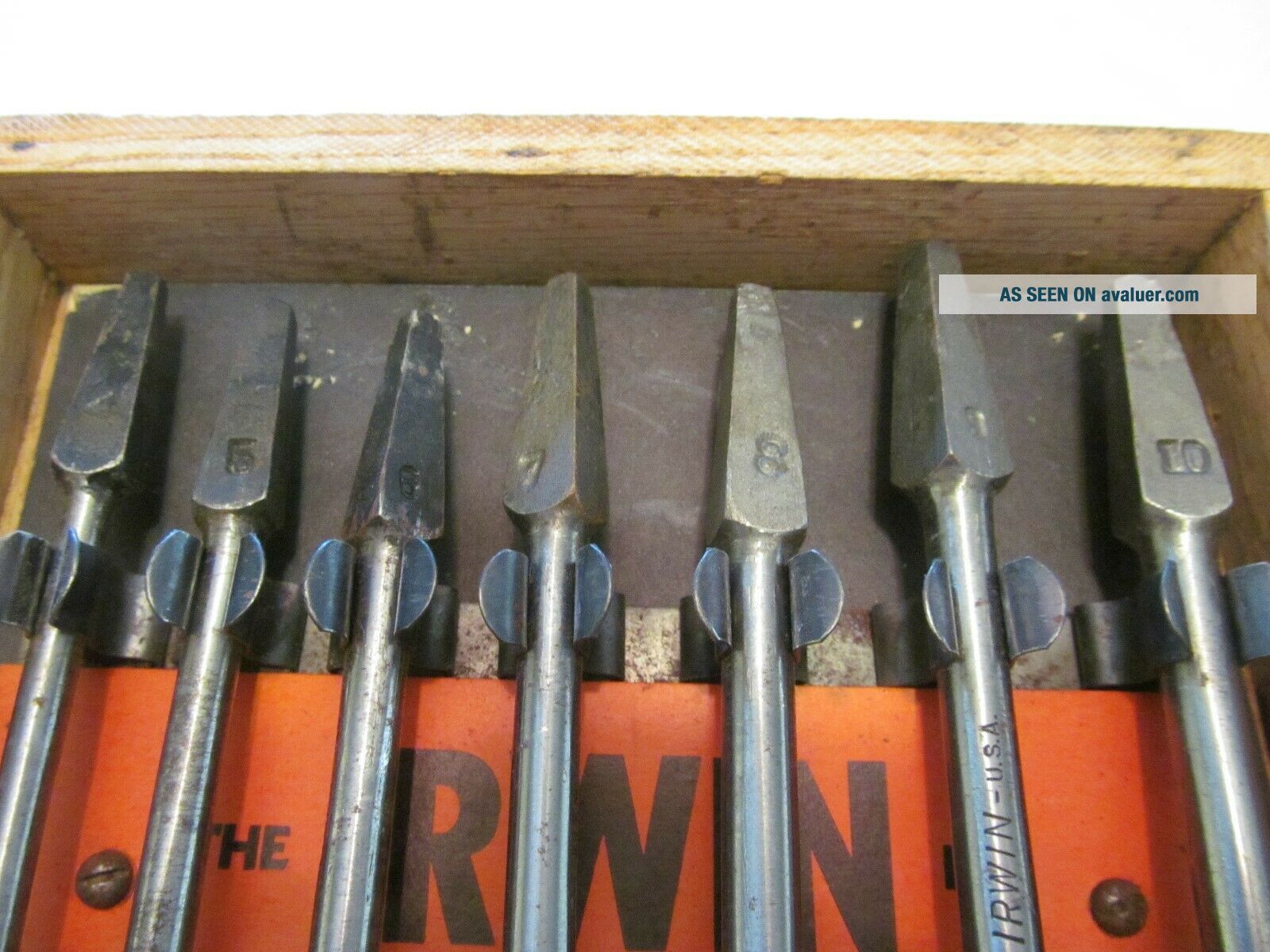 Vintage IRWIN AUGER BIT SET W/ Wooden Box 13pcs CARPENTER WOODWORKING ...