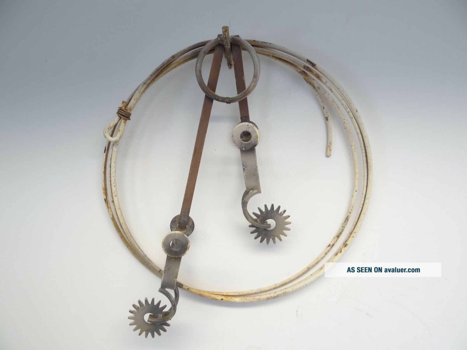 Vintage White Metal Wall Mount Circular Cowboy Western Spur Themed ...