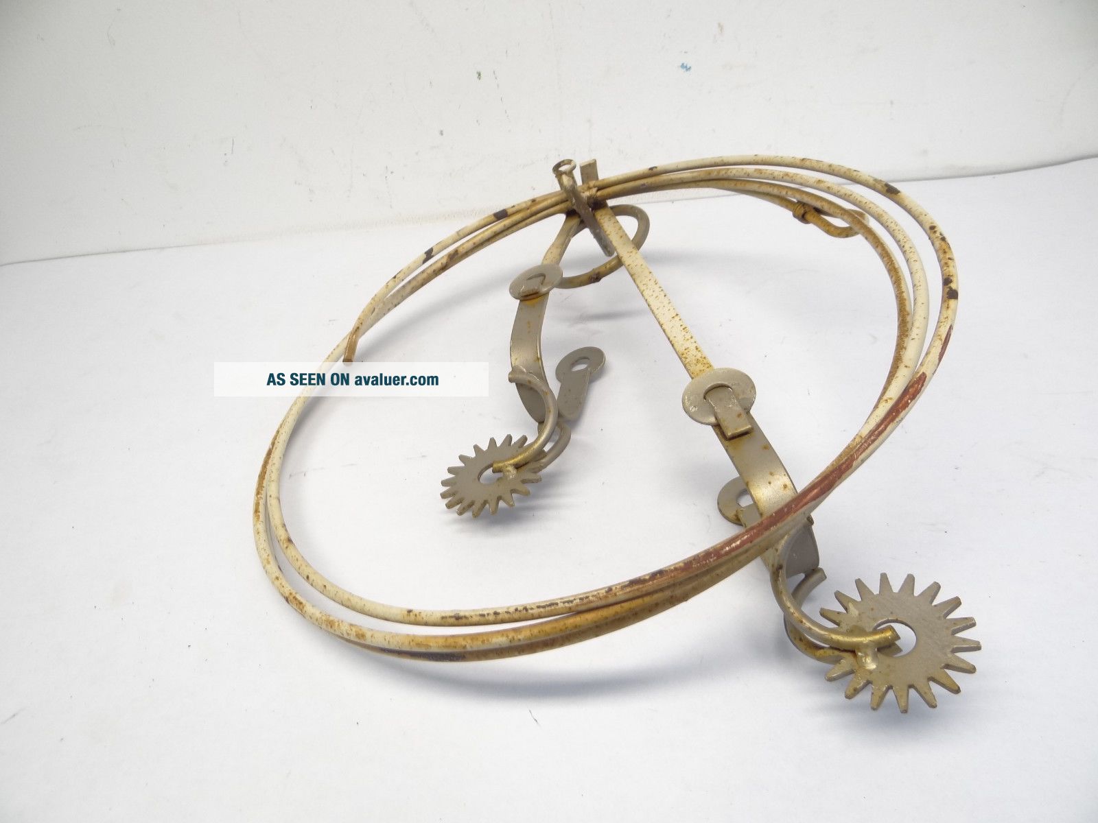 Vintage White Metal Wall Mount Circular Cowboy Western Spur Themed ...