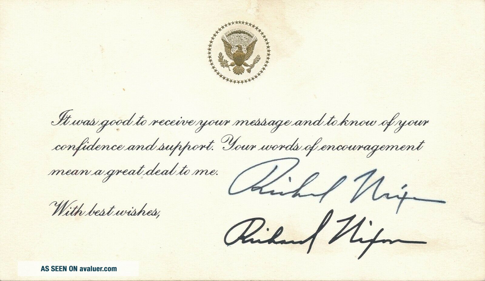 President Richard Nixon Signed Note On Presidential Letterhead | #3017142