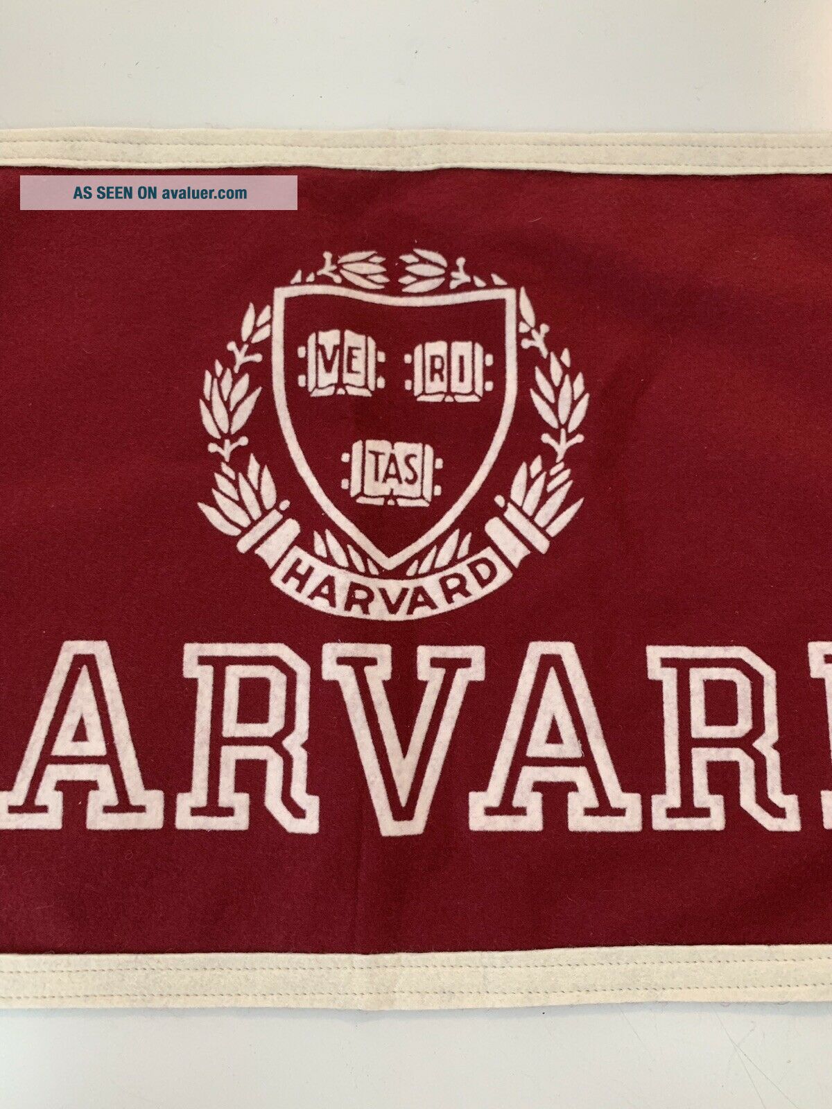 Vintage HARVARD VE RI TAS University Banner Flag Pennant Wool Felt ...