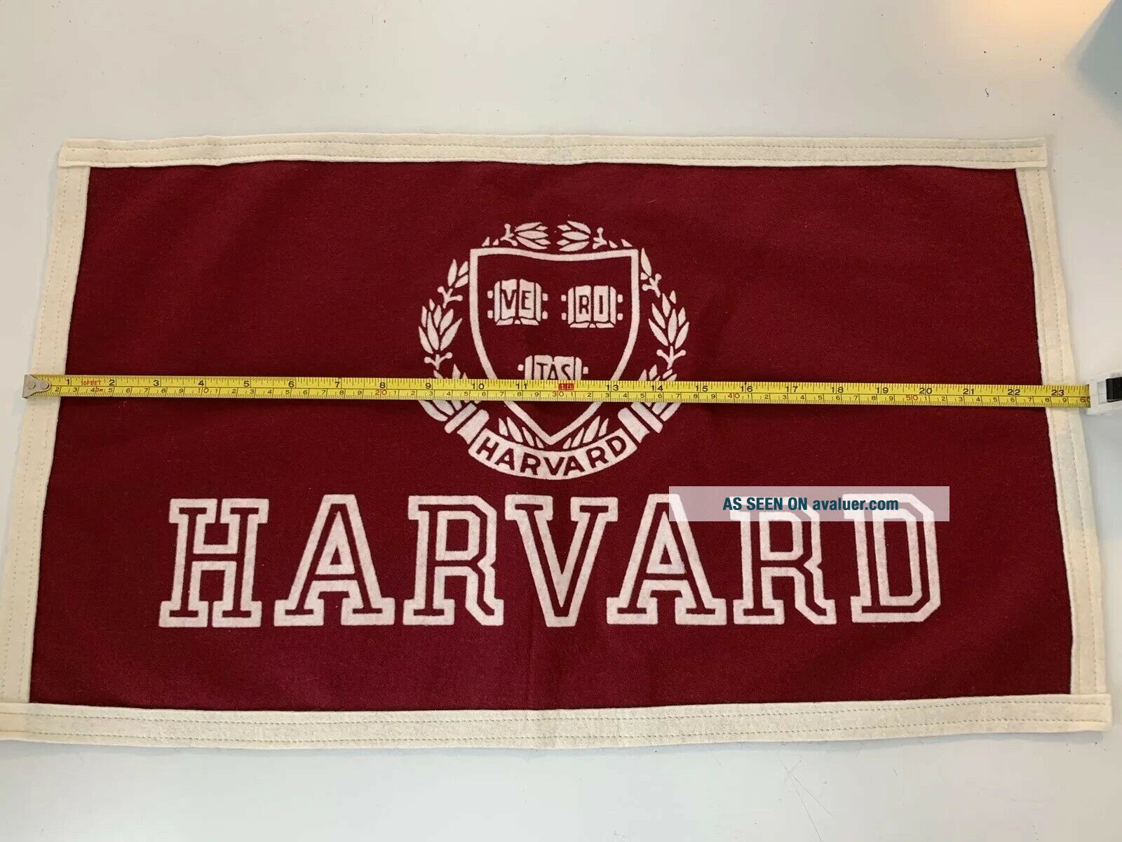 Vintage HARVARD VE RI TAS University Banner Flag Pennant Wool Felt ...