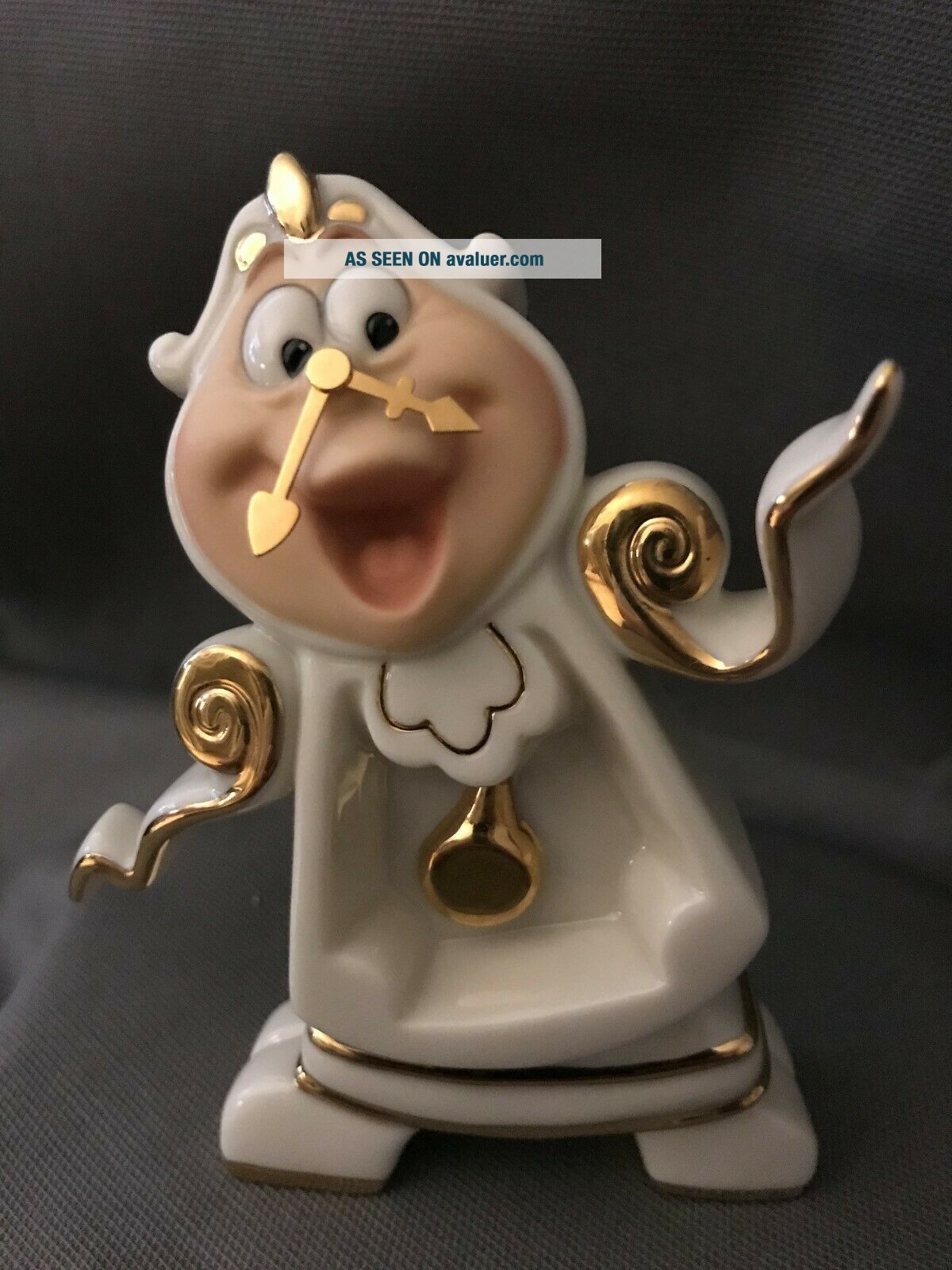 Lenox Disney Beauty And The Beast " Cogsworth " Figurine RARE FIND ...