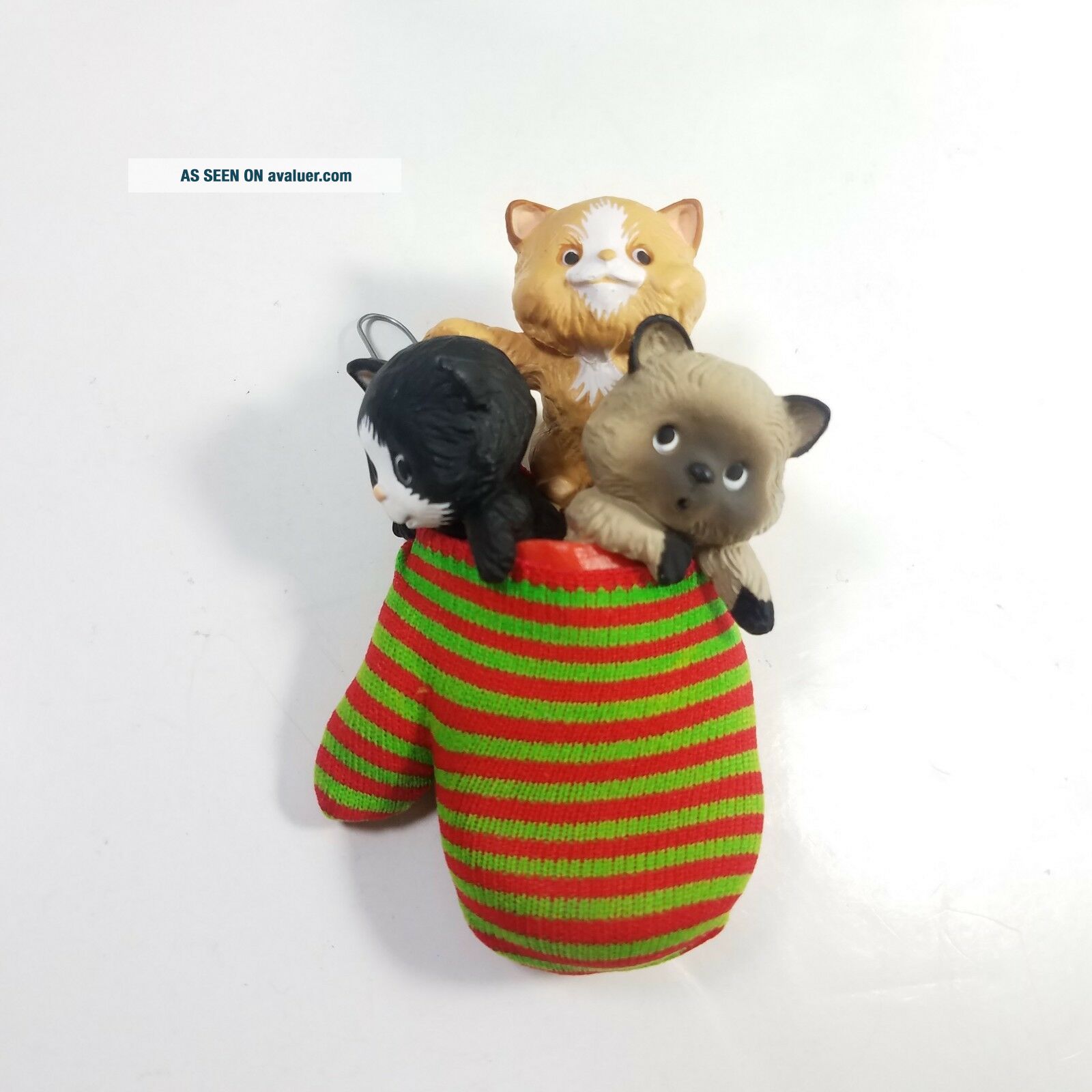 Vintage Hallmark Kitten Christmas Stocking Hanger And 3 Kittens In ...