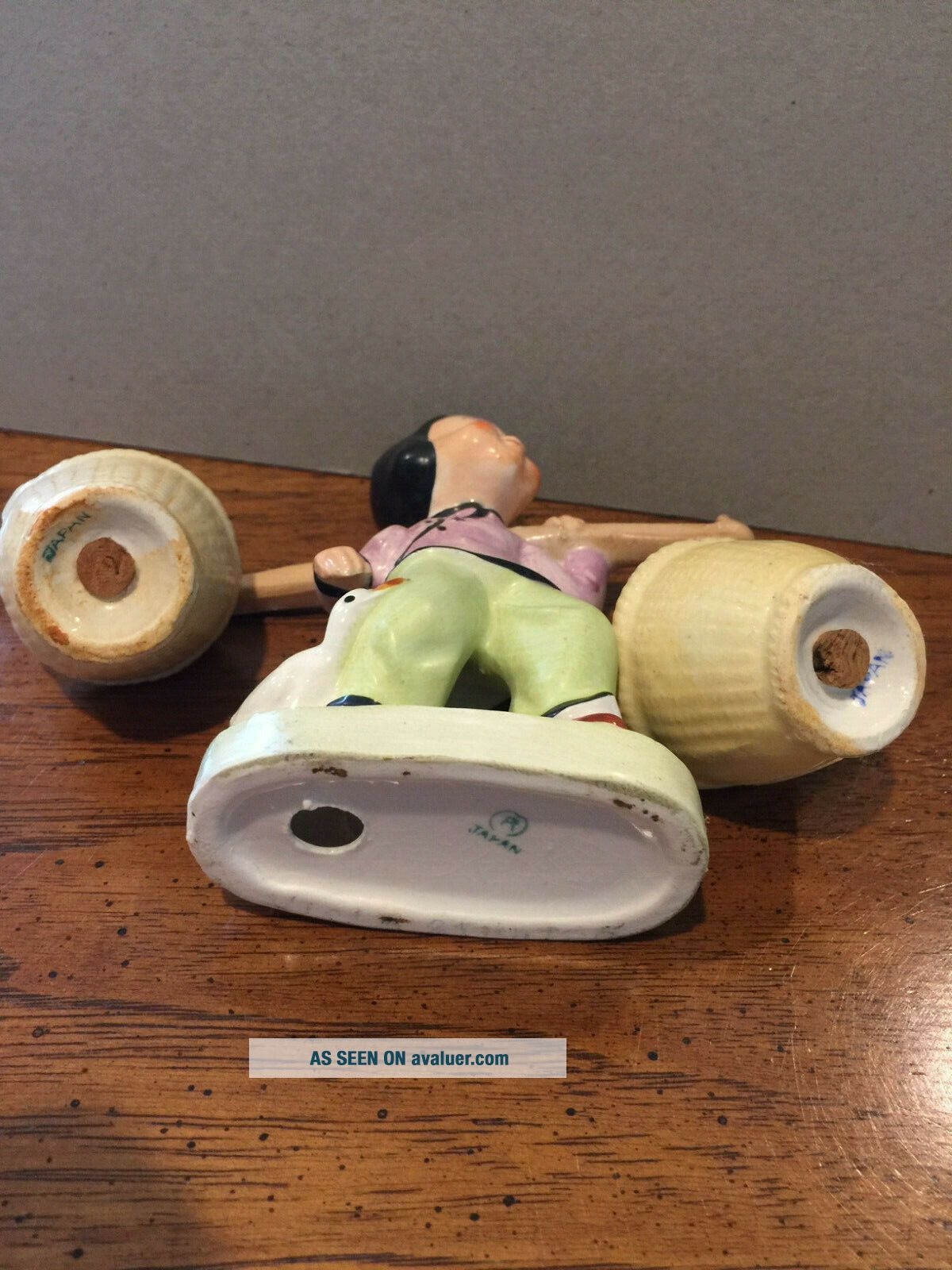 Vintage ASIAN WOMAN HOLDING BUCKETS Salt And Pepper Shakers Made In ...