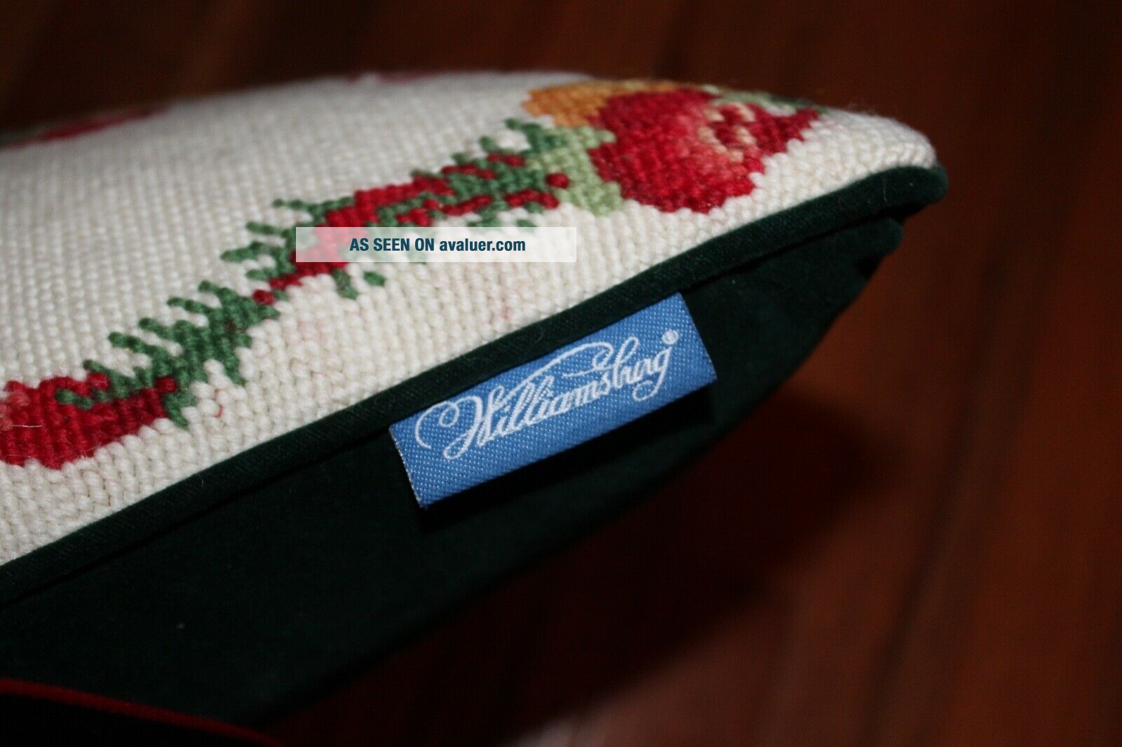 Colonial Williamsburg Needlepoint Apple Cone Decorative Pillow | #3144739