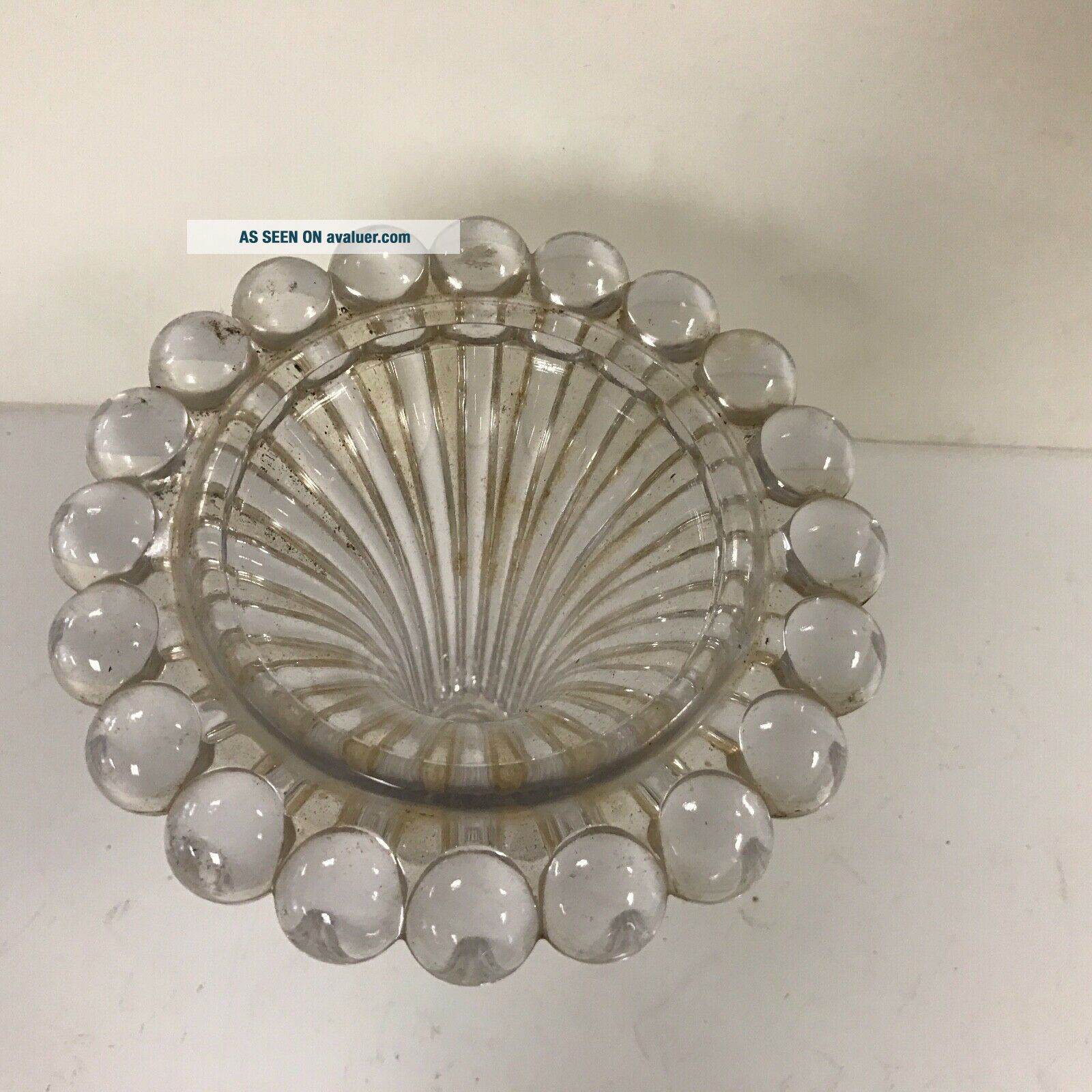 Antique Authentic 1940s Art Deco Clear Glass Ceiling Fixture Lamp ...