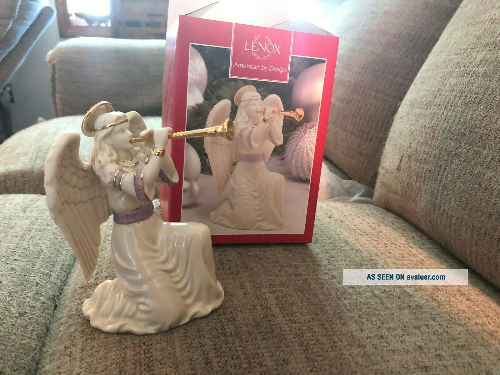 Lenox First Blessing Nativity Kneeling Angel With Trumpet Horn Figurine ...