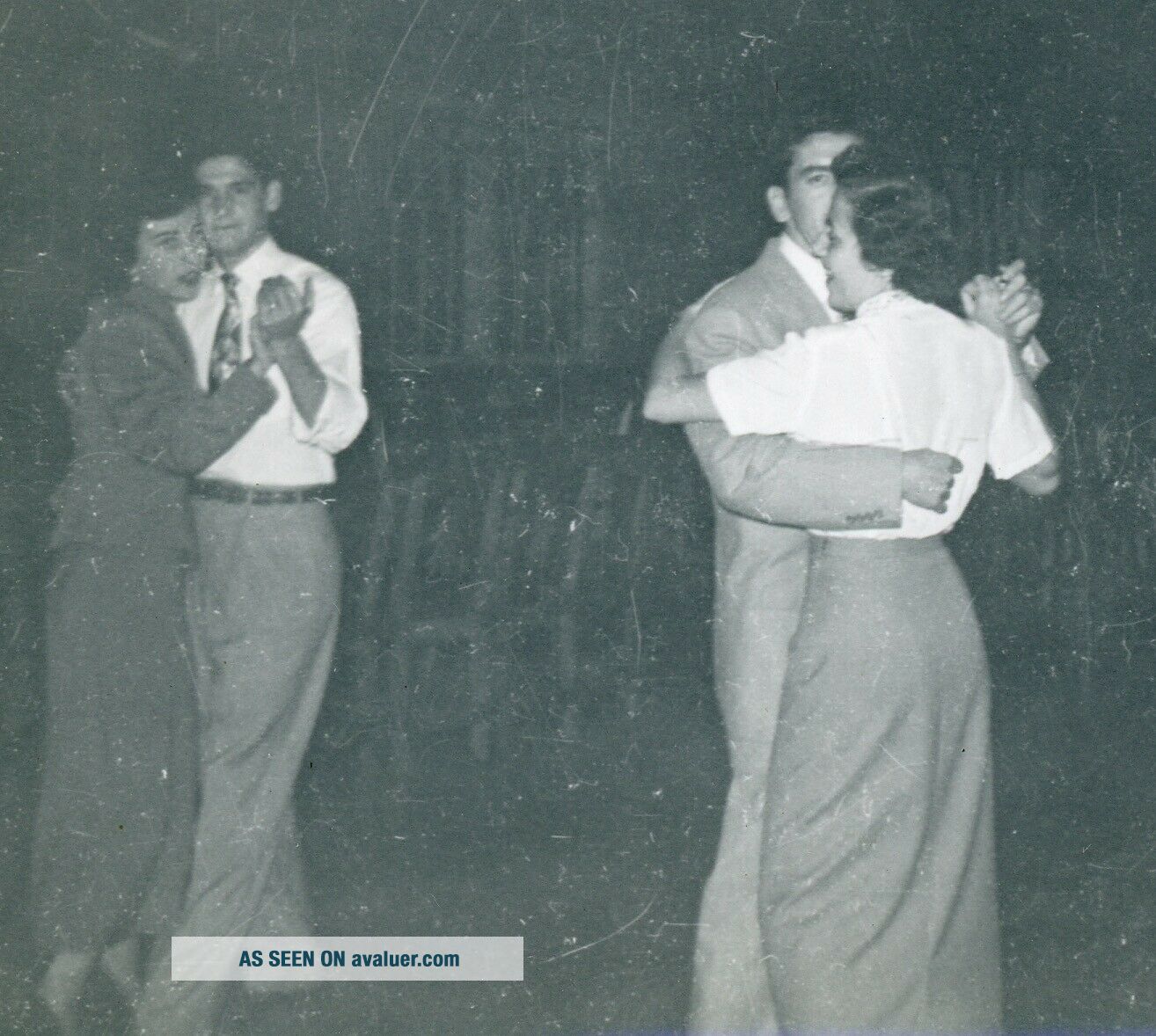 VINTAGE B/W PHOTO - THREE COUPLES SLOW DANCING - ONE COUPLE IS TWO MEN ...