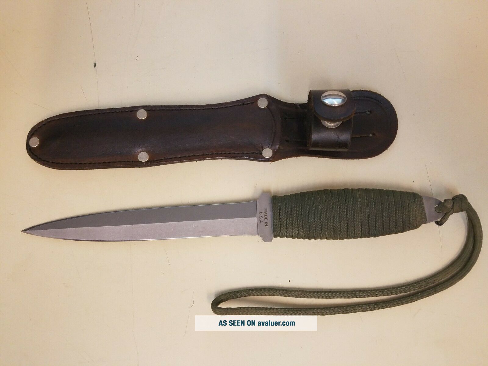 " EQUALIZER " COMMANDO STYLE FIGHTING KNIFE AND LEATHER SHEATH - MADE ...