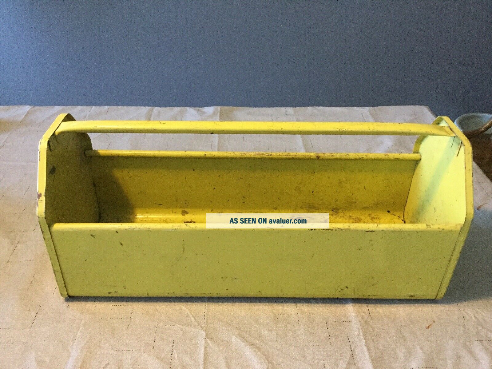 Vintage Metal Tool Box Open Top Very Solid | #3125618