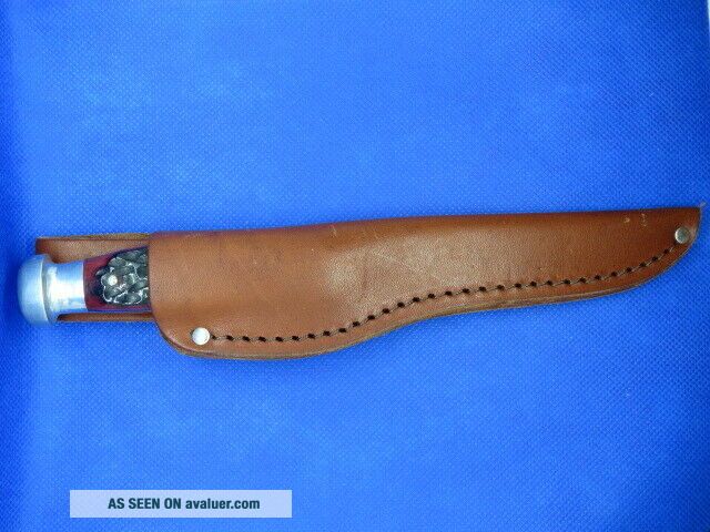 Queen CUTLERY Queen Deer Knife DEEP RED JIG BONE HANDLE MADE IN USA ...