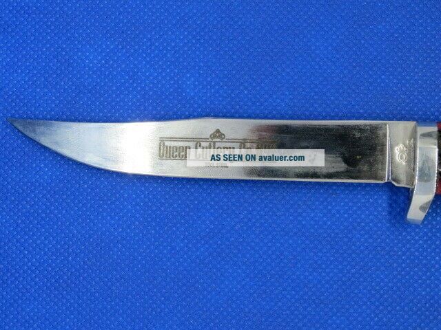 Queen CUTLERY Queen Deer Knife DEEP RED JIG BONE HANDLE MADE IN USA ...