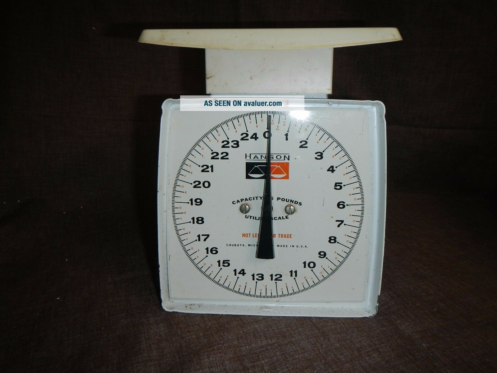 Vintage Hanson Platform Kitchen Scale Utility Made In USA White | #3154406