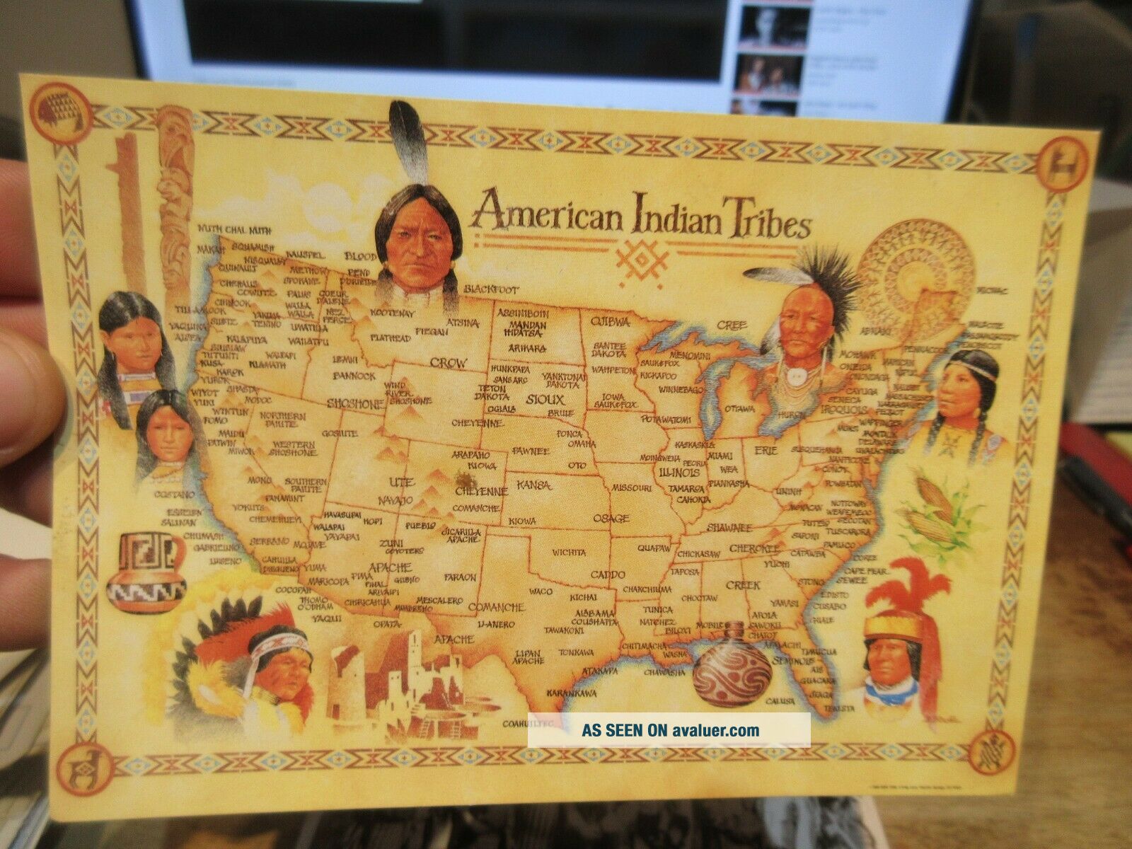 Vintage Old COLORADO Postcard American Indian Tribes Map Arapaho ...