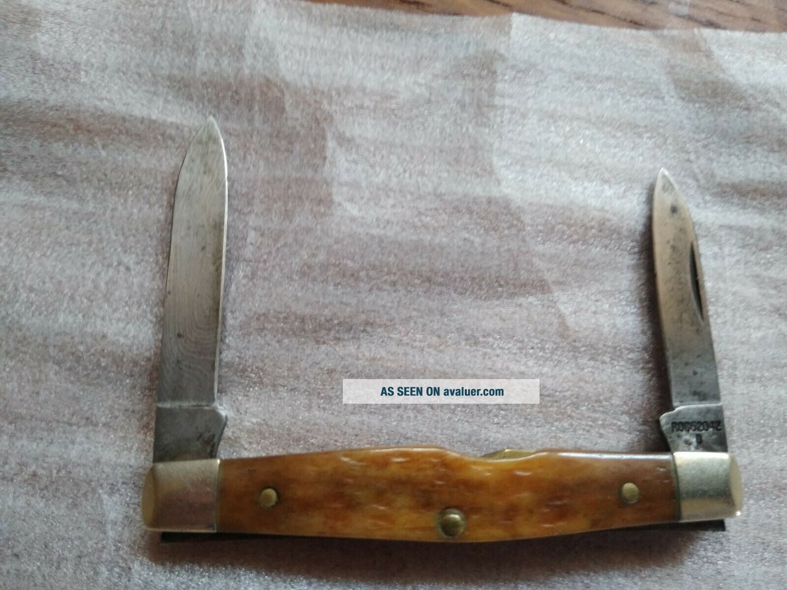 CASE XX ROG62042D Rogers Bone Damascus Steel Crown Pen Knife 1989 ...
