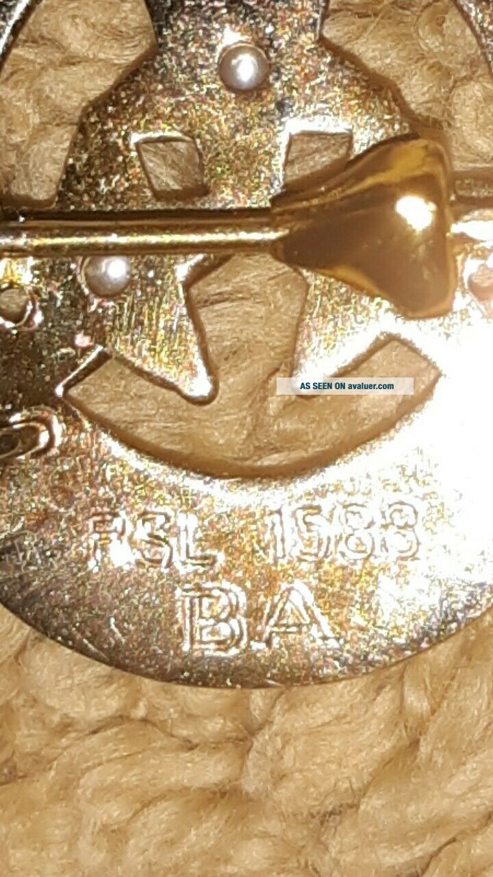 Tri Delta 10k Gold Sorority Pin Pearls Marked Stamped | #3207855