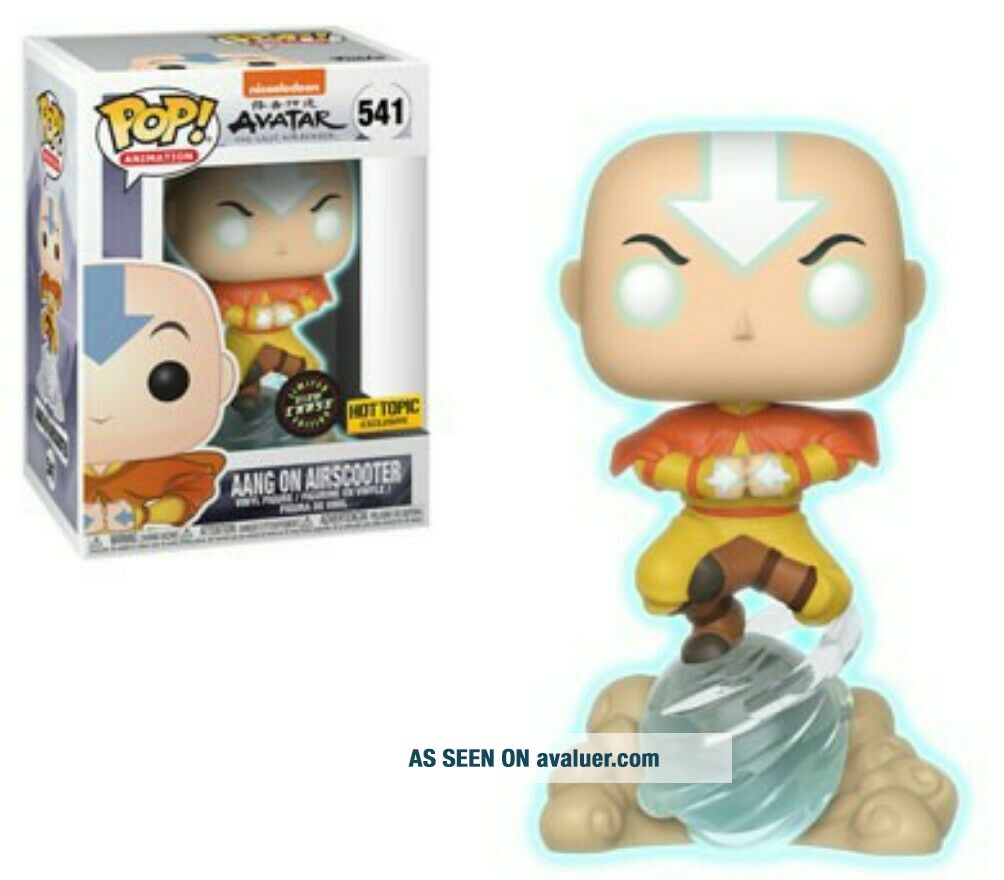 Funko Pop Avatar Aang On Airscooter 541 GITD Chase Hot Topic Exclusive ...