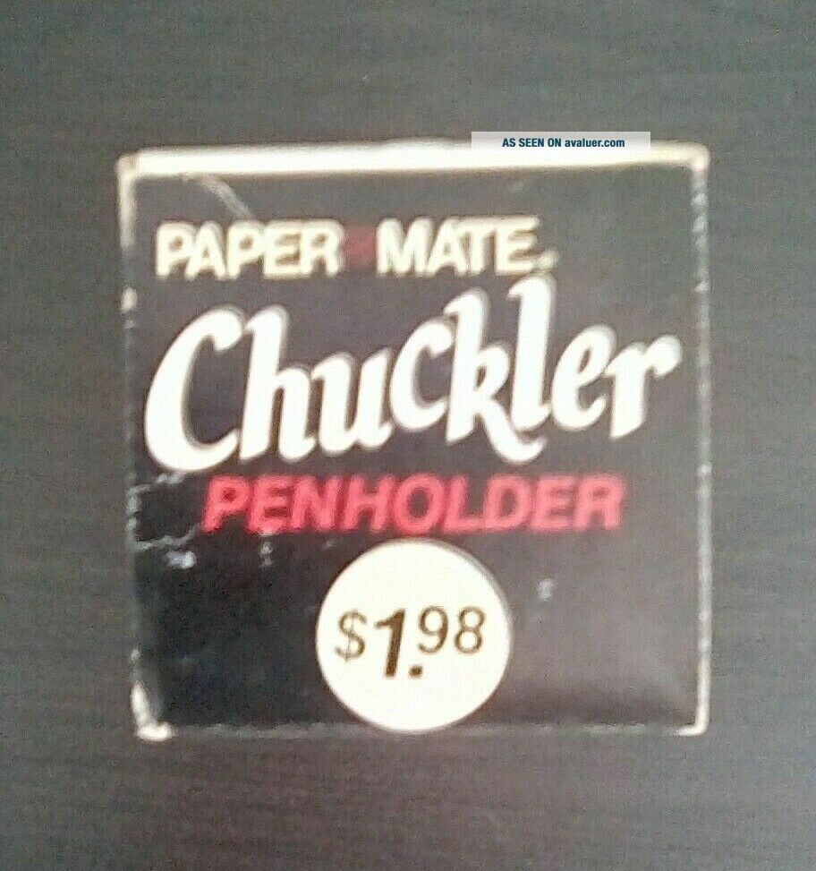 Vintage Paper Mate Yellow Chuckler Pen Holder W/ Pen 1971 In Package ...