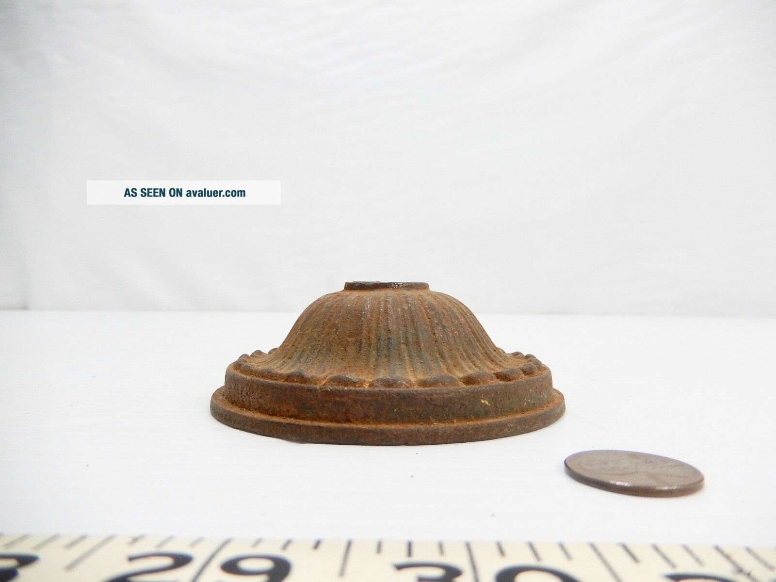 Antique - Vintage Decorative Cast Iron Bobeche Or Cap. 3 1/4 " | #3313732