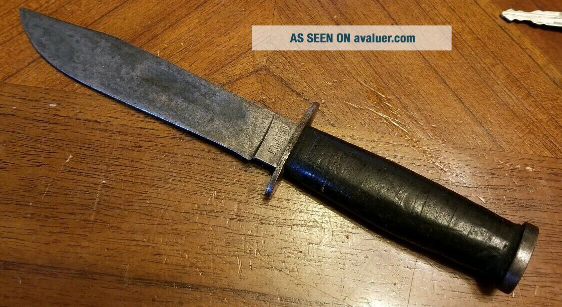 VINTAGE WWII KINFOLKS USA COMBAT FIGHTING SURVIVAL BOWIE HUNTING KNIFE ...