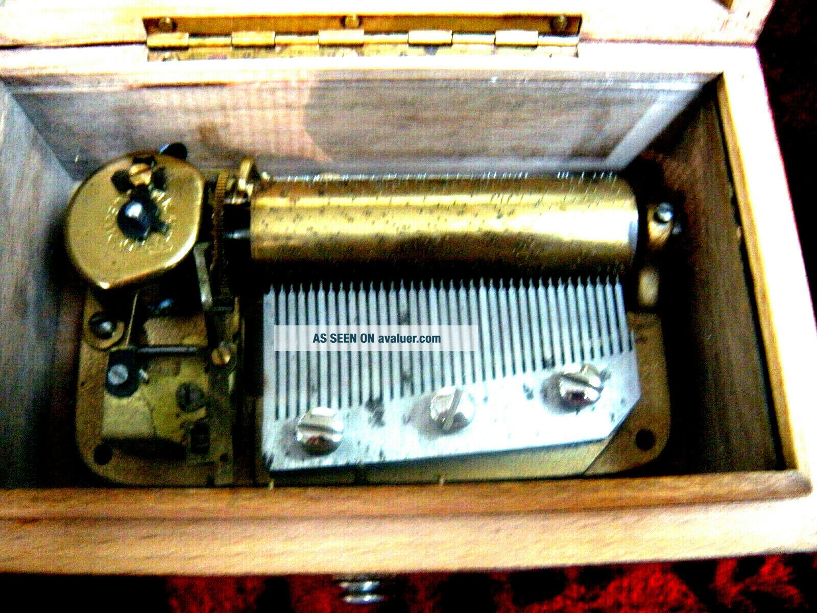 Thornes Music Box Three Songs 36 Key Plays Well Box Is Laquered, Reason ...