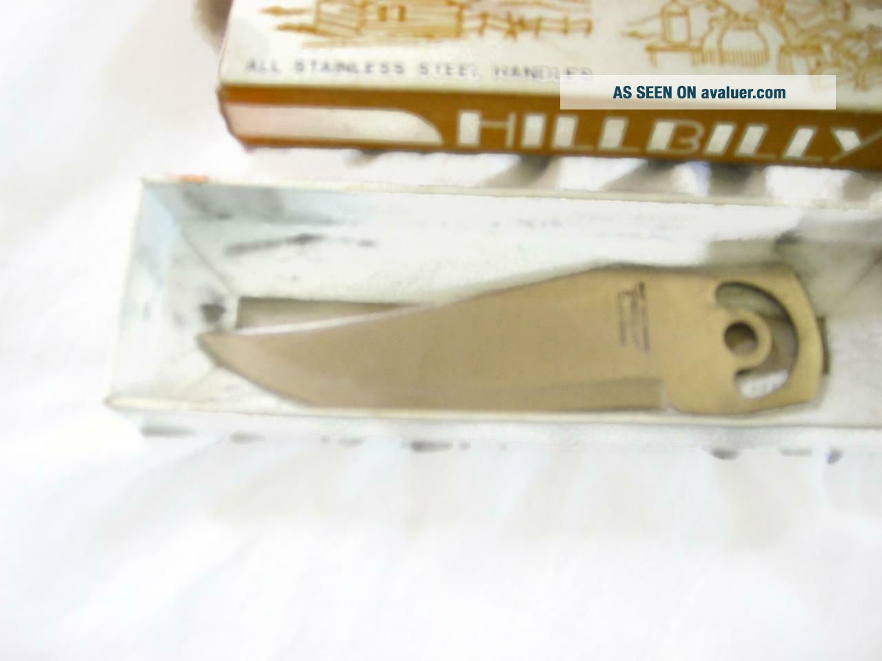 Vintage Estate Folding Hill Billy Knife W Box Instructions Spare Blade ...