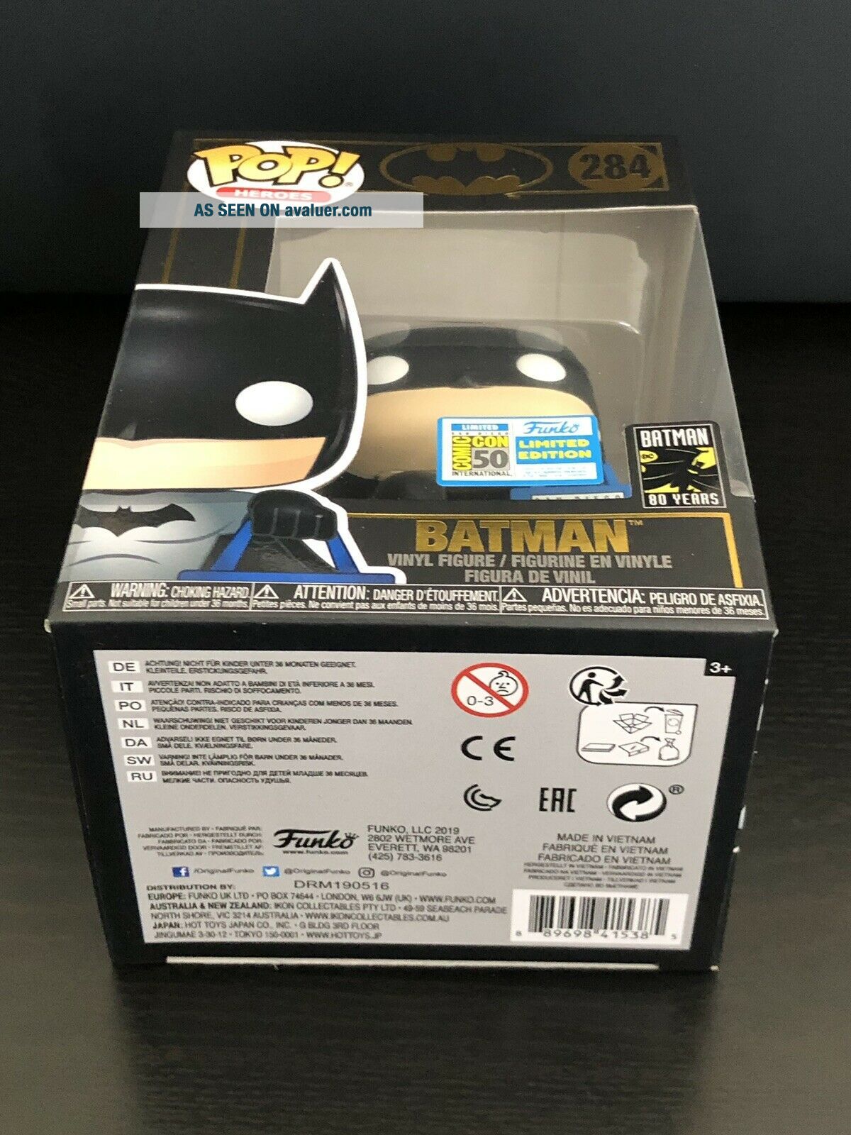 SDCC 2019 Funko Pop Batman 284 SDCC Bag Exclusive Sticker Plus Pop ...