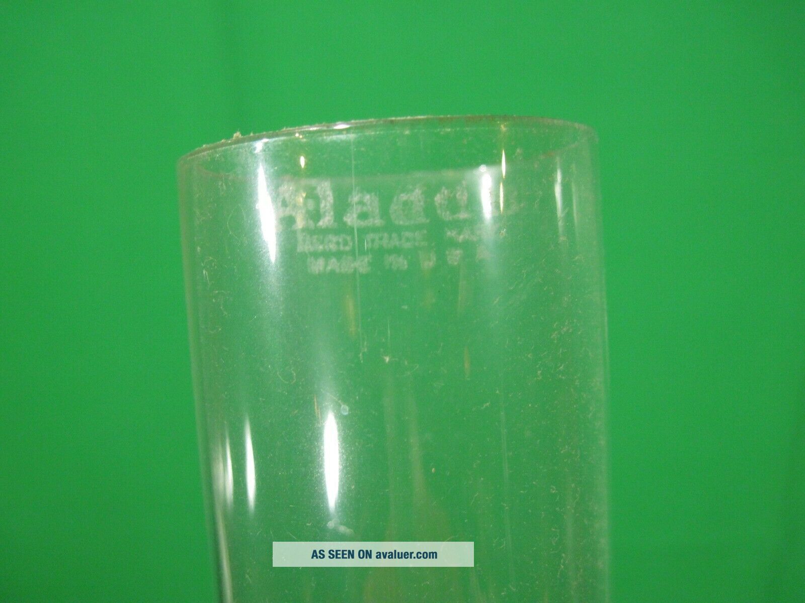 Aladdin Green Moonstone Oil Lamp W/ Chimney And Burner | #3387521