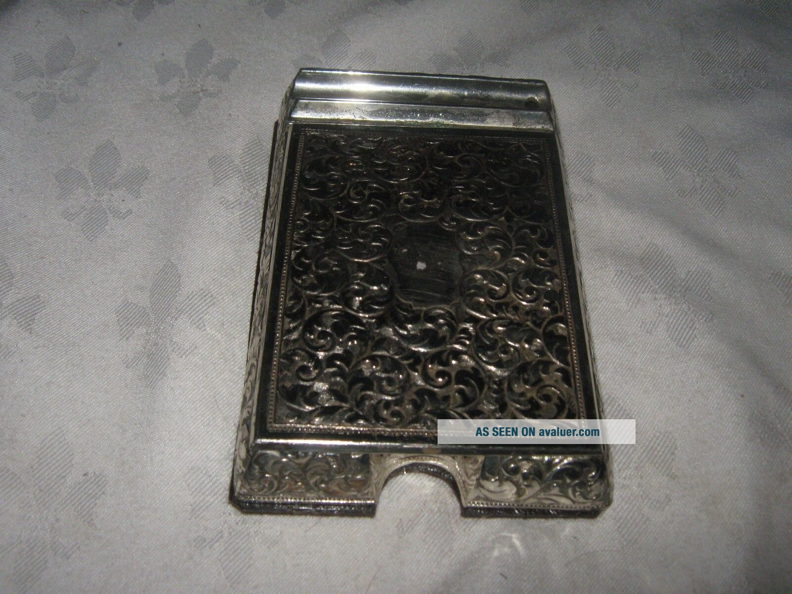 A Vintage Silver Plate Fountain Pen Rest With Memo Notepad Desk Holder ...