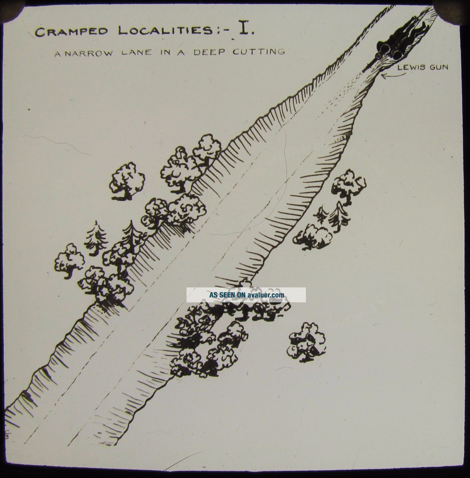 Glass Magic Lantern Slide CRAMPED LOCATIONS WW1 WORLD WAR ONE TRAINING ...