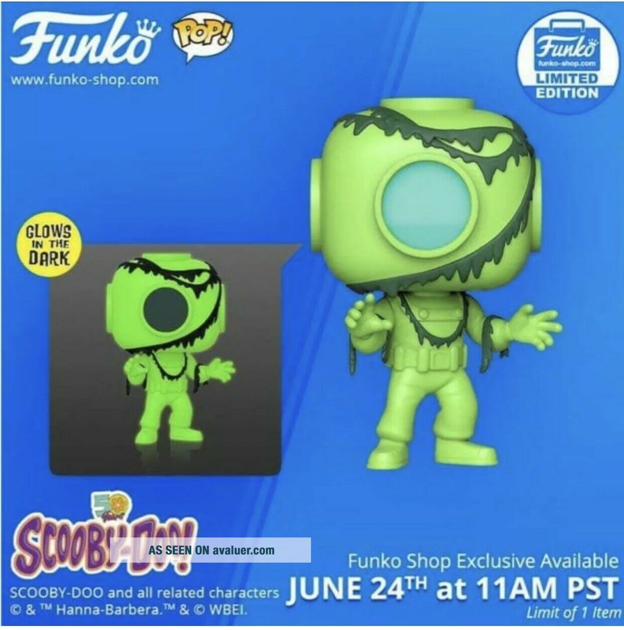 Funko Pop Scooby Doo GITD GLOW In The Dark Captain Cutler 632 In Hand ...